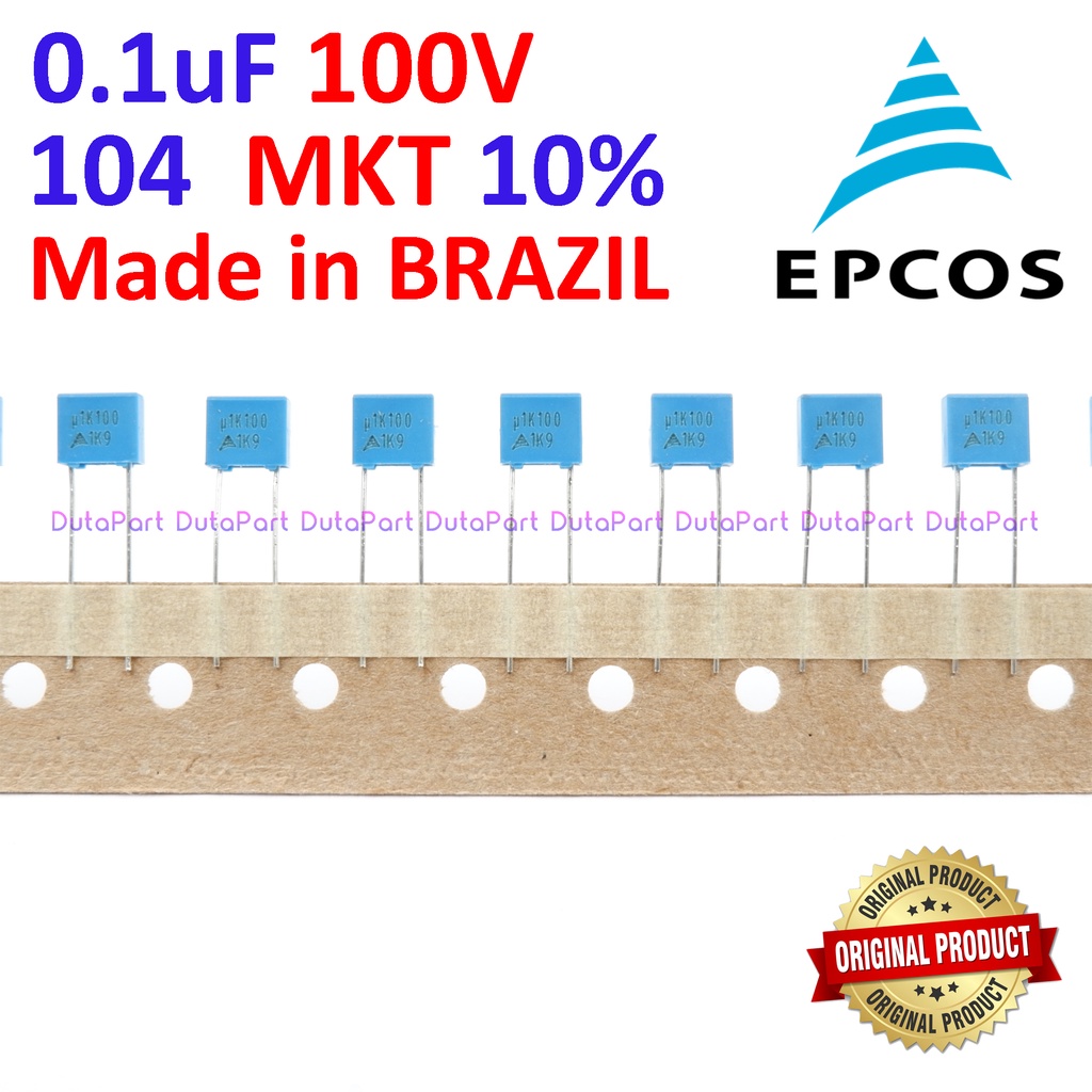 Jual 100V 0.1uF 100nF 104 ORIGINAL EPCOS BRAZIL MKT MKM Kapasitor Capacitor | Shopee Indonesia