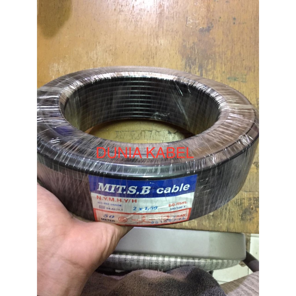 Jual Kabel NYYHY / Serabut 2x1.5 2x1,5 Merek Mitsuba hitam @50 meter | Shopee Indonesia