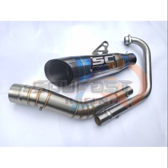 Jual Knalpot SC PROJECT S1 Blue Vixion R15 xabre cbr150r gsx satria fu ...
