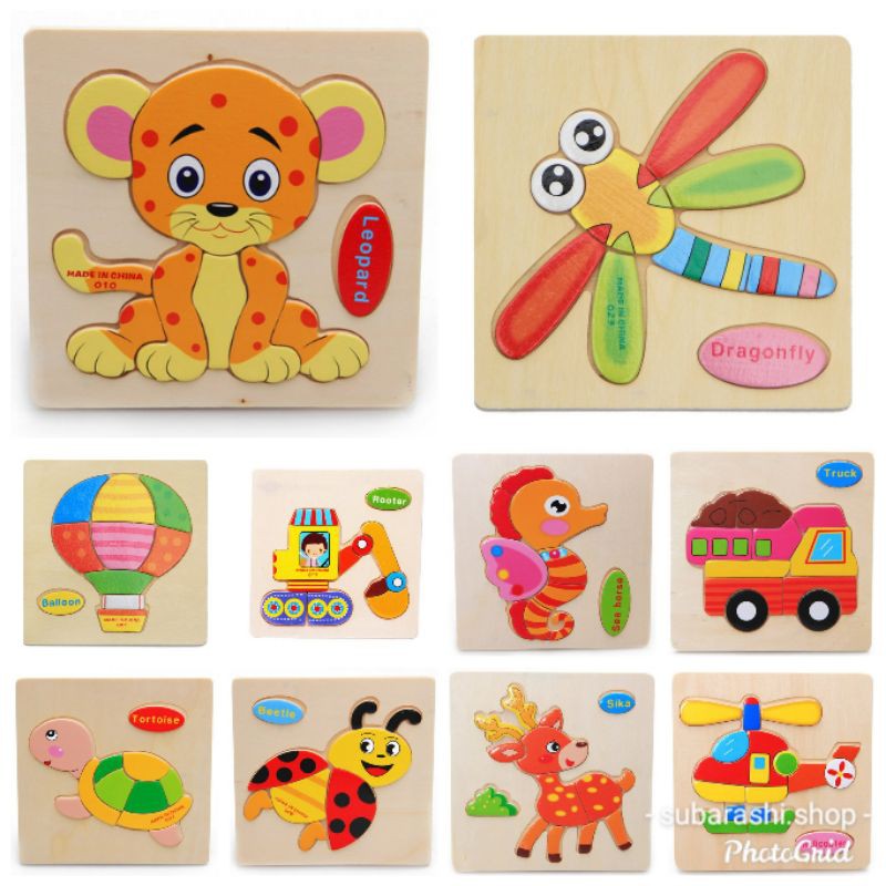 Jual PUZZLE KAYU TIMBUL 3D FIRST STEP LUCU | Shopee Indonesia