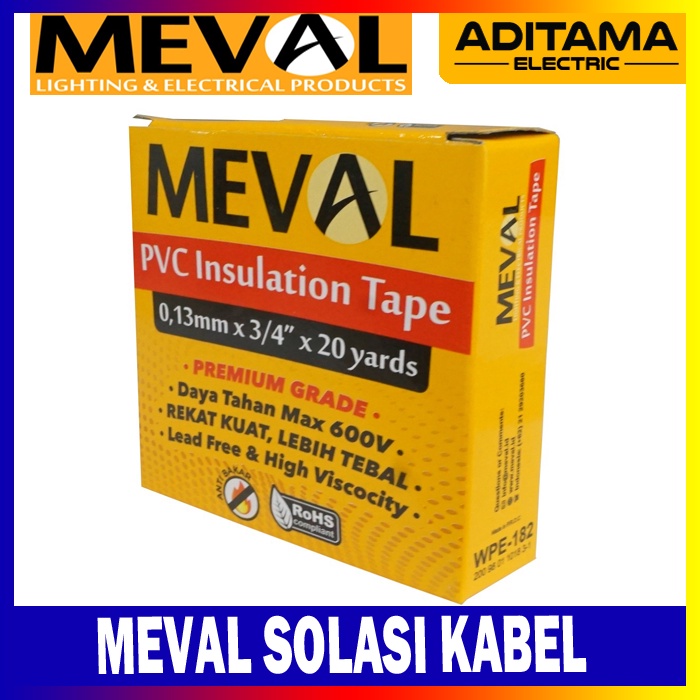 Jual MEVAL SOLASI KABEL SOLASI LISTRIK ANTI LELEH 20 YARDS | Shopee ...