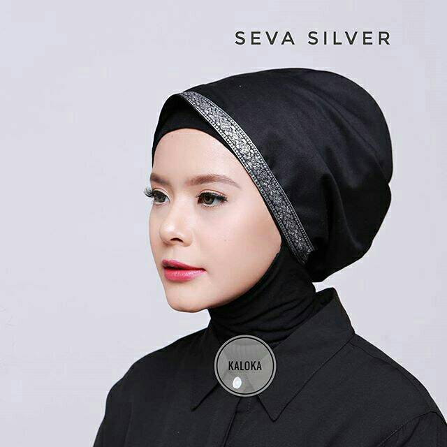 Jual Kaloka Turban instan - Seva black Silver | Shopee Indonesia