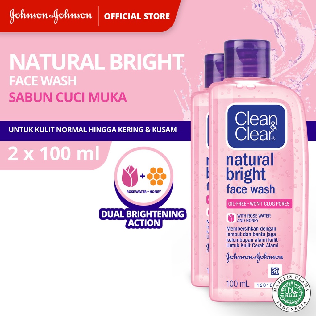Jual Clean & Clear Natural Bright Face Wash 2x100mL | Shopee Indonesia