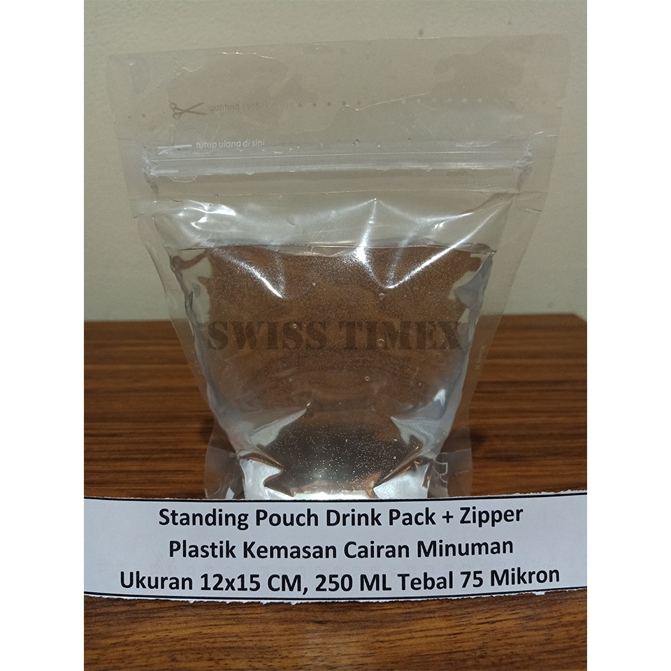 Jual 20 Pcs Standing Pouch Drink Pack + Zipper Plastik Cairan Minuman ...