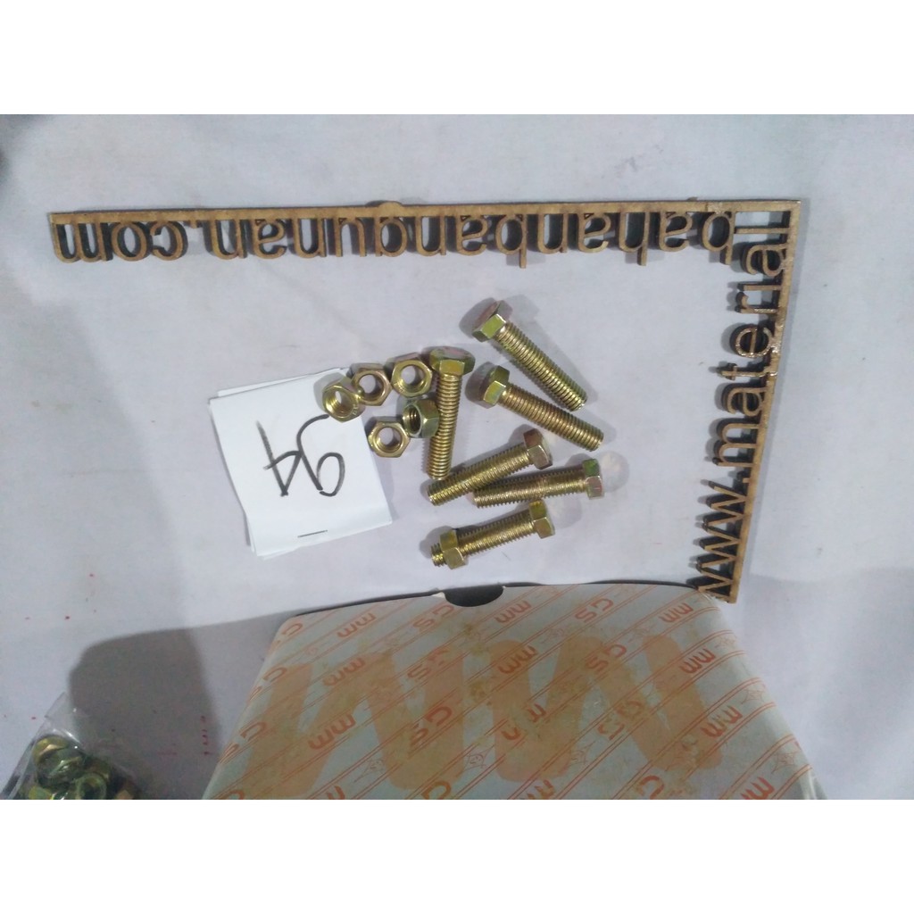 Jual mur baut kuning 8 x 30 mm hexagonal kunci 12 konci hex bolt nut ...