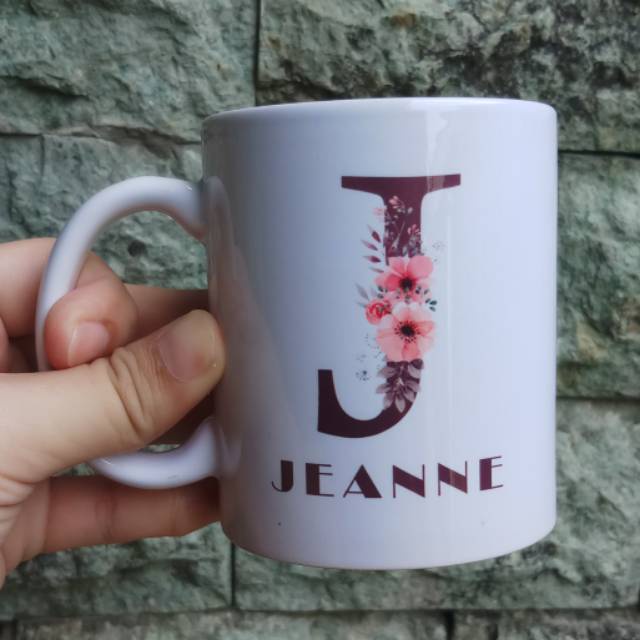 Jual CUSTOM MUG NAMA / MUG CUSTOM NAMA / gelas bunga / hadiah souvenir ...