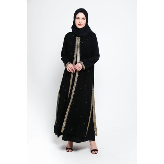 Jual Salaf Boutique - Abaya Gamis Hitam Turkey Bahan Jetblack Renda ...