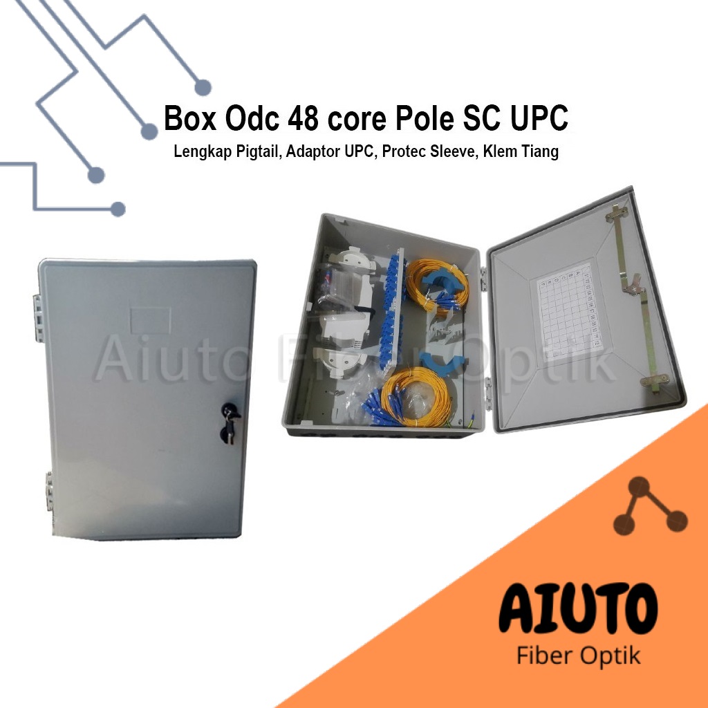 Jual BOX ODC 48 Core Pole SC UPC Lengkap Pigtail/ Adaptor SC UPC ...
