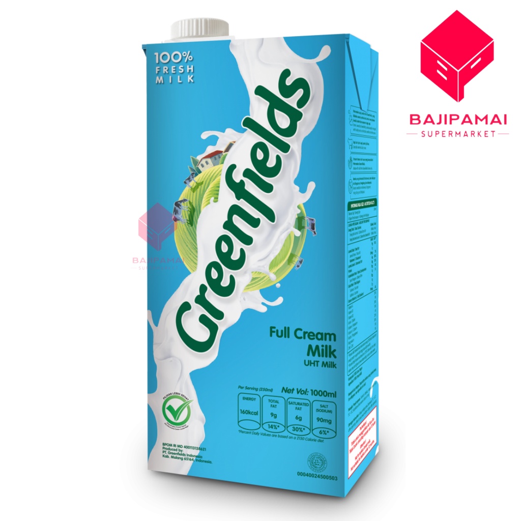 Jual Susu Greenfields UHT Full Cream Milk 1L | Shopee Indonesia