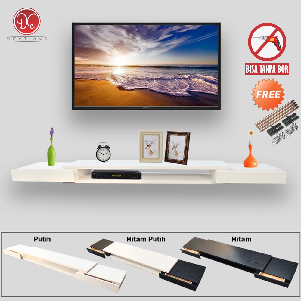 Jual Dections Rak TV Dinding Minimalis 2 Laci / Meja TV Tempel Dinding ...