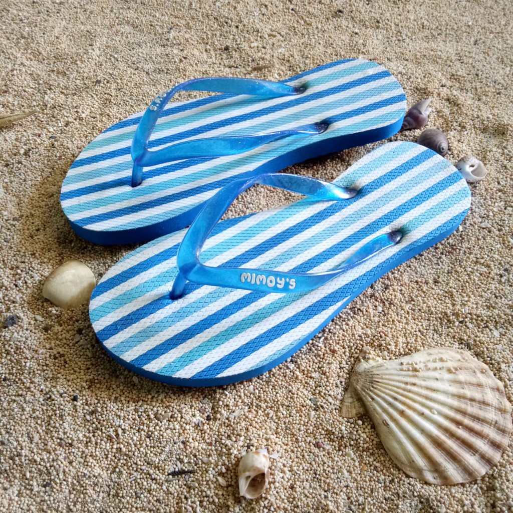 Jual Sandal Sendal Jepit Japit Wanita Flat Cewe Motif Blaster Biru By ...