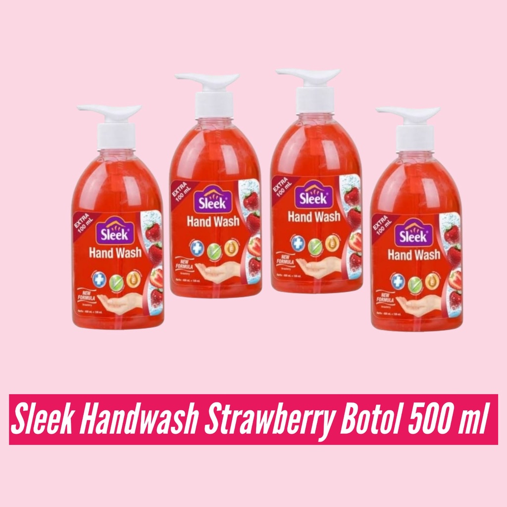 Jual Sabun Cuci Tangan Sleek Aroma Strawberry Botol 500 ml | Shopee ...