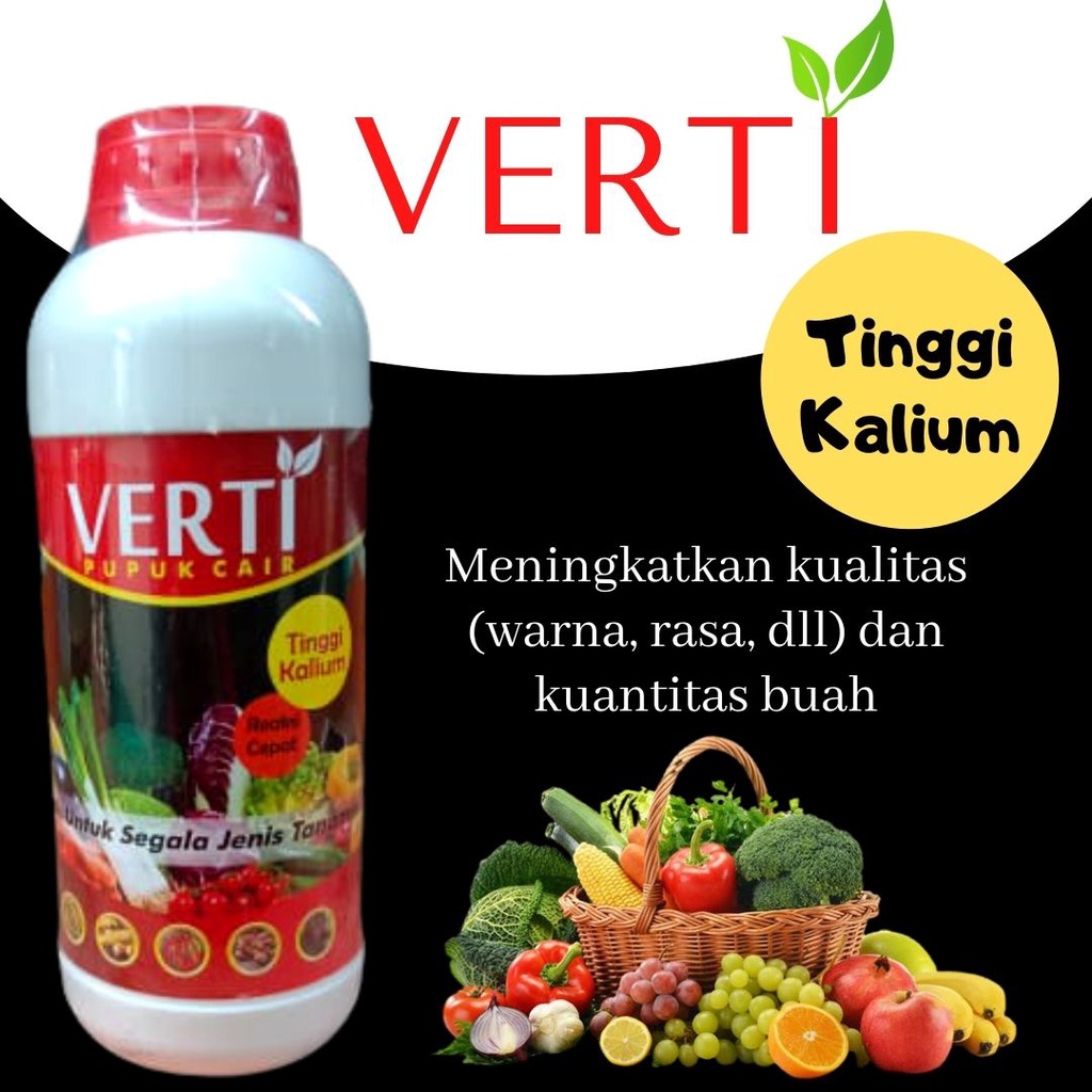 Jual Pupuk Verti K Tinggi Kalium 1 Liter, Pupuk Pemicu Pertumbuhan Bunga dan Pelebat Buah dan ...