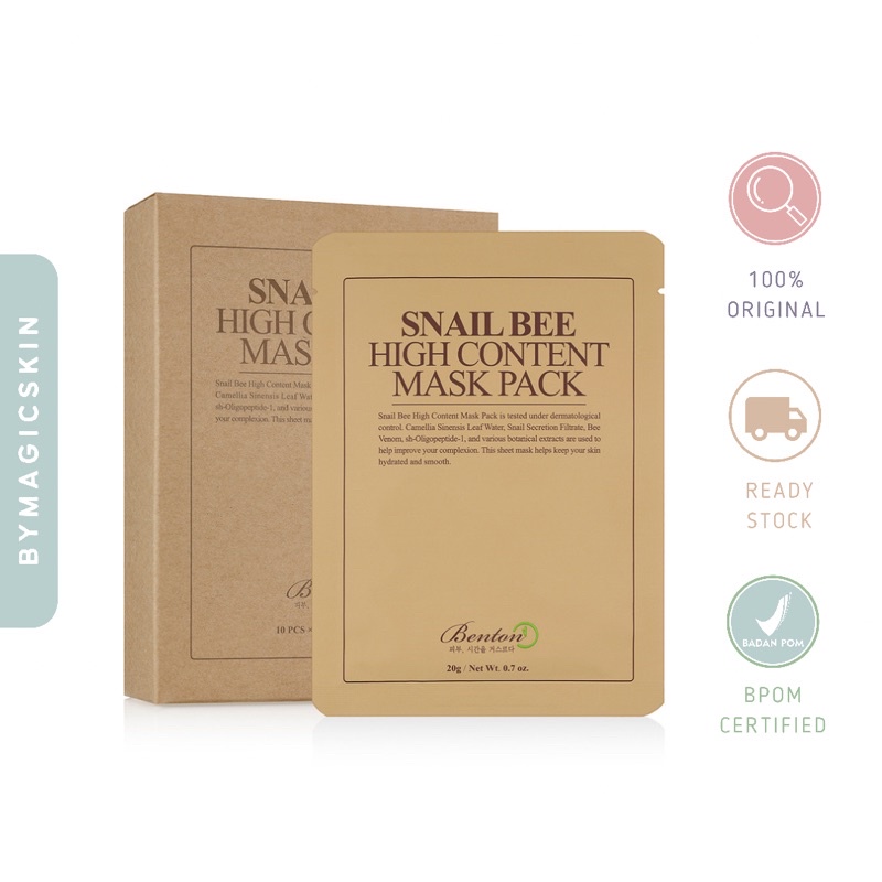 Jual Benton - Snail Bee High Content Mask Pack | Shopee Indonesia