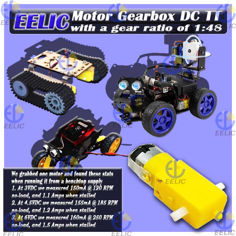 Jual EELIC GEM-DC6V Gearbox motor DC 6V Motor gearbox untuk smart car ...