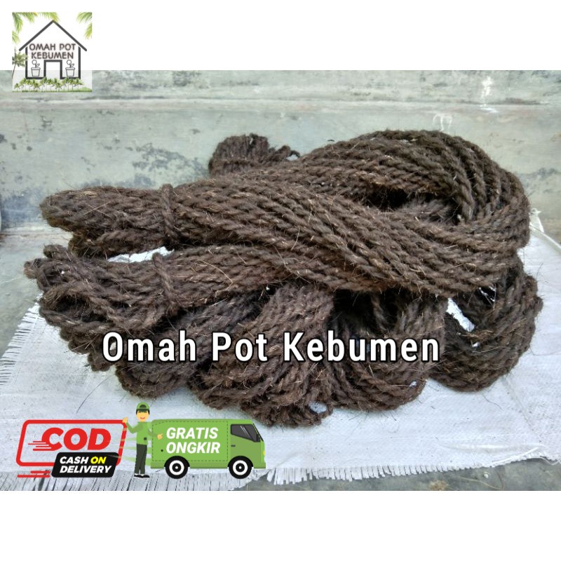 Jual tali gazebo ijuk hitam tali ikat rumah bambu 20 meter 5mm | Shopee ...