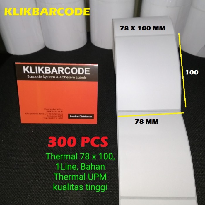 Jual Label Resi 3x4 inch / 78 x 100 / Label Thermal 78 x 100 / Label ...