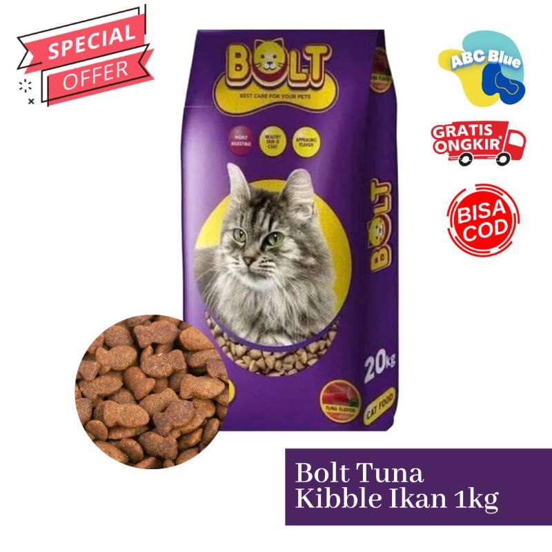 Jual BOLT Makanan Kucing - Bolt Tuna Flavour 1kg (kibble ikan) | Shopee ...