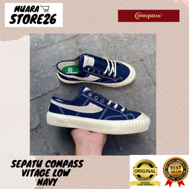 Jual Sepatu Compass Vintage Low Navy | Shopee Indonesia