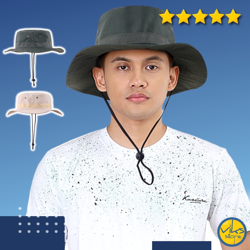 Jual Topi Rimba Bucket Hat Safari Mancing Pancing Adventure Hutan ...