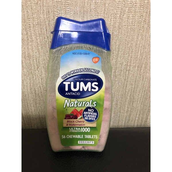 Jual TUMS Calcium Carbonate Antacid - Naturals Ultra Strengh 1000 ...