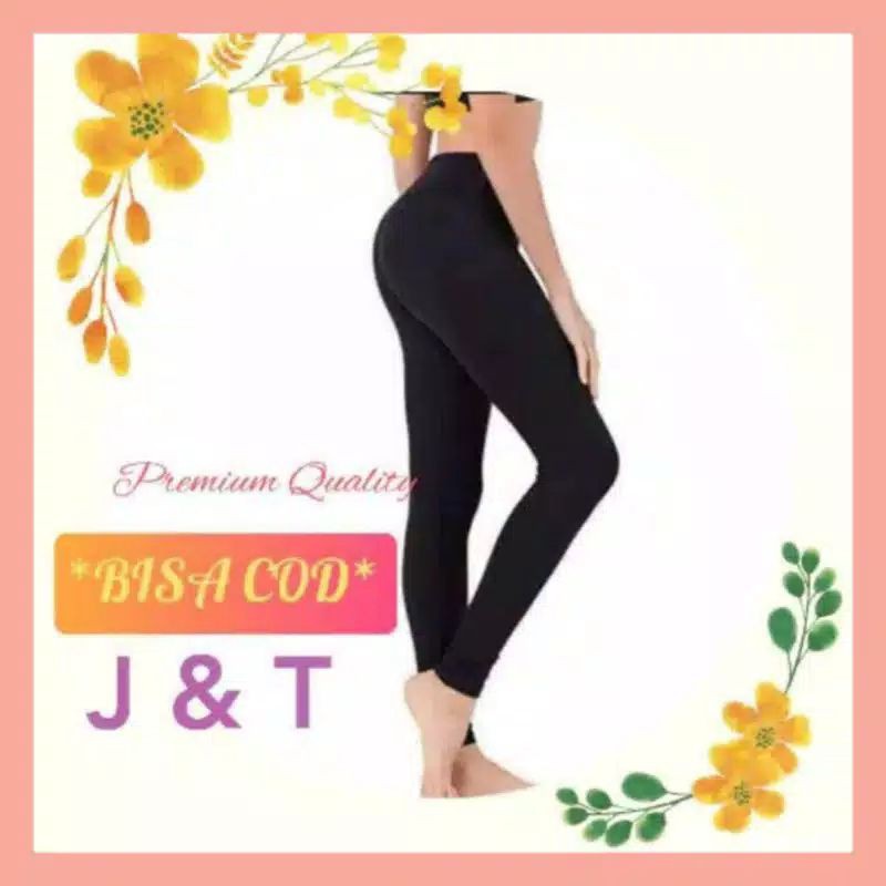 Jual Legging wanita tebal premium import jumbo warna hitam Long Legging ...