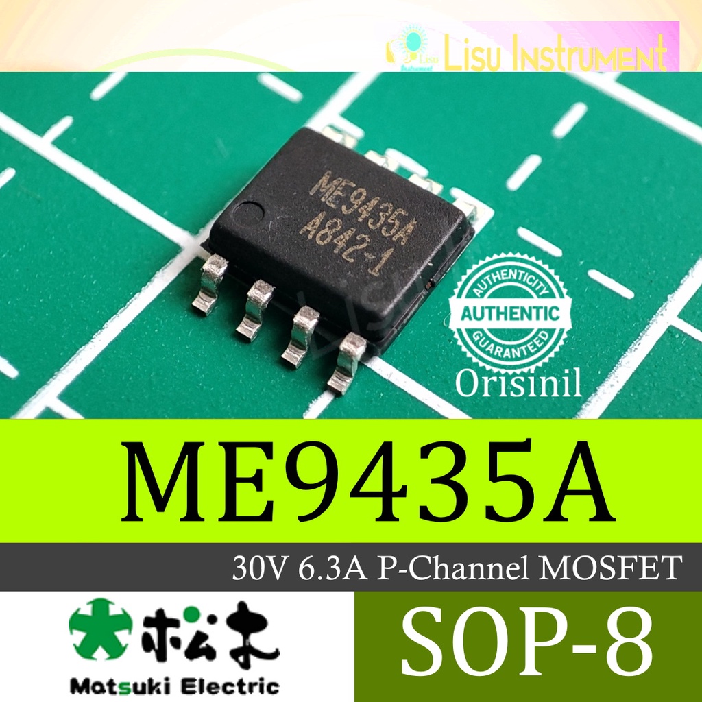 Jual ME9435A 30V 6.3A P-Channel MOSFET SOP-8 9435 9435A MATSUKI Original | Shopee Indonesia