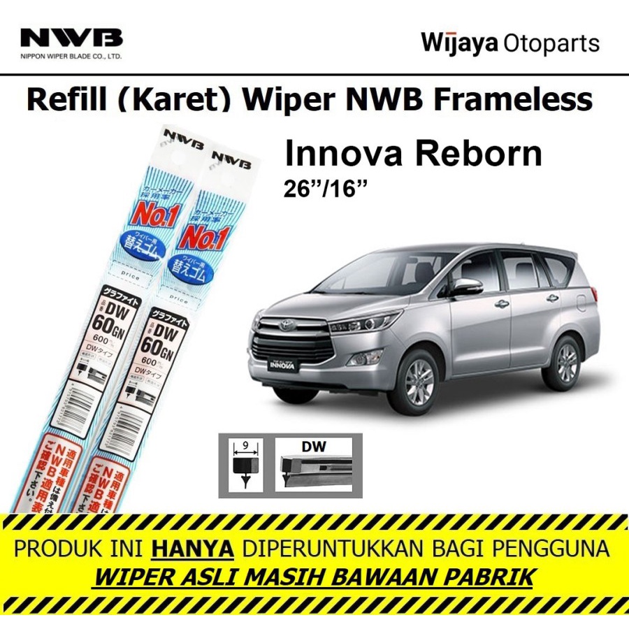 Jual Refill Karet Wiper Innova Reborn NWB Japan ukuran 26"&16" | Shopee ...