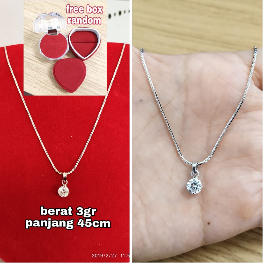 Jual KALUNG LIONTIN DESI PERAK ASLI LAPIS EMAS PUTIH S925 GLOBAL ...