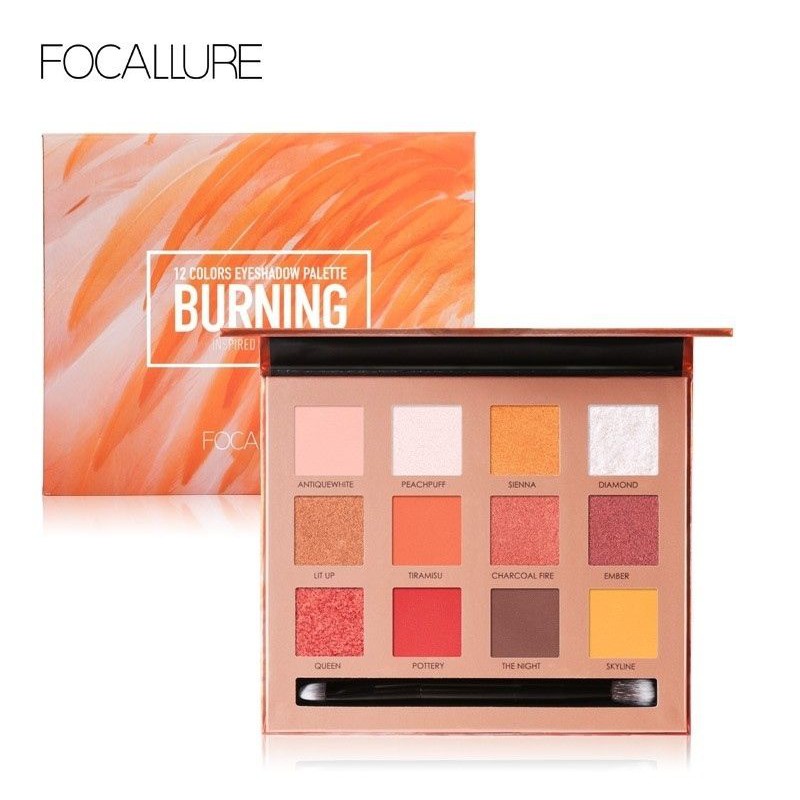 Jual FOCALLURE Eyeshadow Palette 12 Warna BURNING | Shopee Indonesia