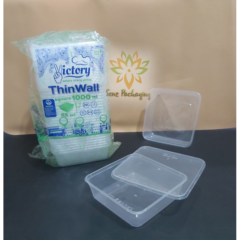 Jual Thinwall 1000ml square,food container,thinwall kotak,kotak ...