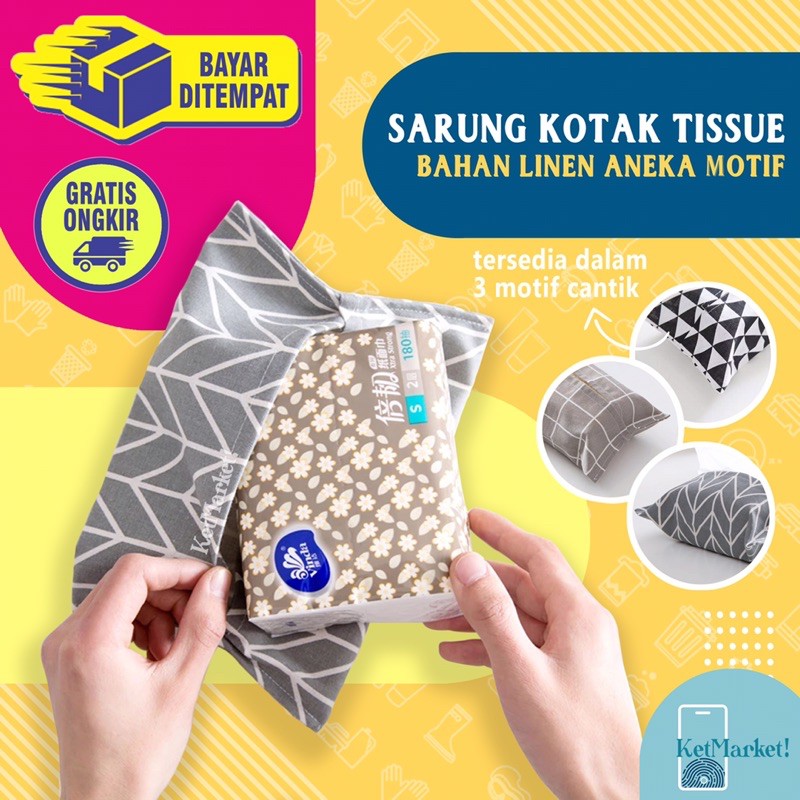 Jual LINEN TISSUE COVER - Sarung Box Tempat Tisu Travel Bahan Linen ...