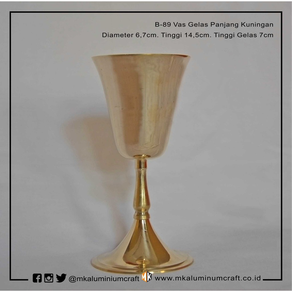 Jual Vas Bunga Gelas Polos Panjang Kuningan - Brass Vase - MK Aluminium ...