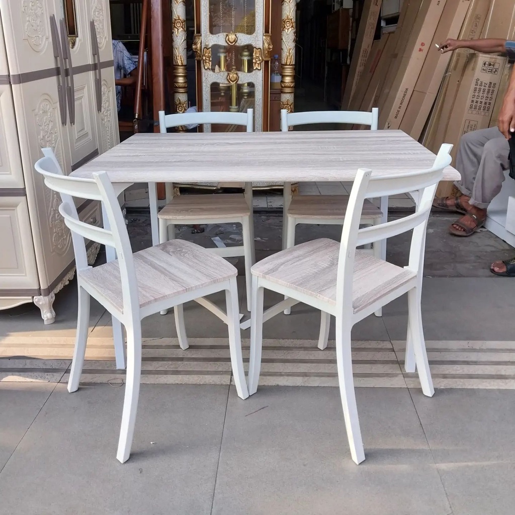 Jual meja makan olympic minimalis 4 kursi | Shopee Indonesia