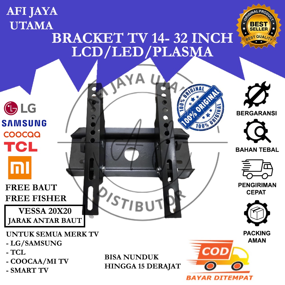 Jual BRACKET TV 14-32 INCH PREMIUM BRACKET BRICKET BREKET ANTENA TV ...