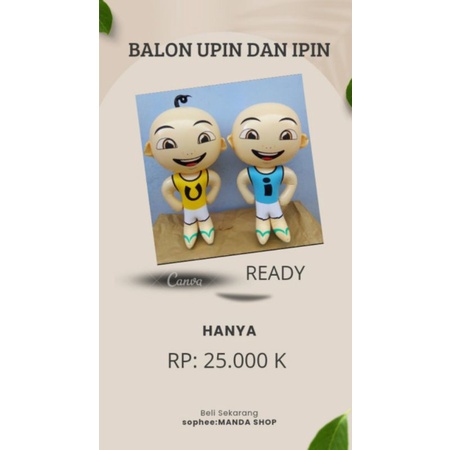 Jual Balon Karakter upin dan ipin | Shopee Indonesia