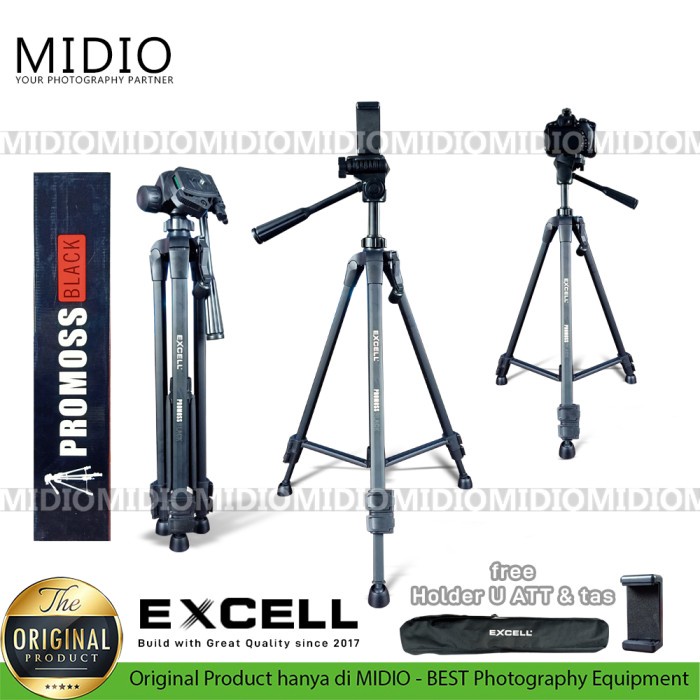 Jual TRIPOD EXCELL PROMOS BLACK Plus Holder U HP ATT Kamera DSLR ...