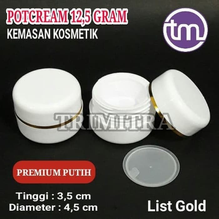 Jual POT CREAM WHITE PUTIH JAR TEMPAT BOTOL KRIM KEMASAN KOSMETIK 12,5 ...