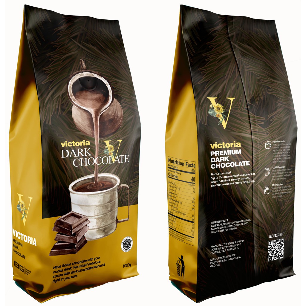 Jual Victoria Dark Chocolate Premium Powder 1kg (1000gram) | Shopee ...