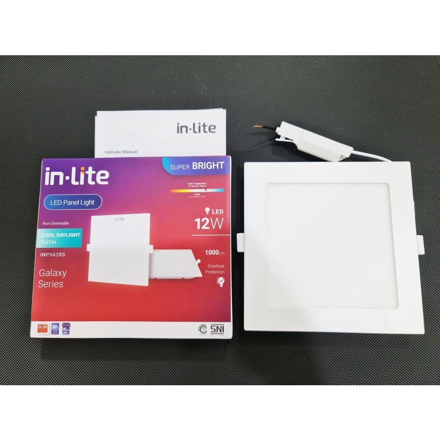 Jual IN LITE LED Panel 12W 12 WATT PERSEGI KOTAK Inbow Ditanam - INPS628S INPS 628S LAMPU INLITE ...