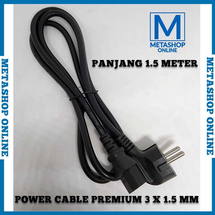 Jual Kabel Power Premium Tebal 3 X 1.5 MM PSU CPU Monitor Cable 1.5 M ...