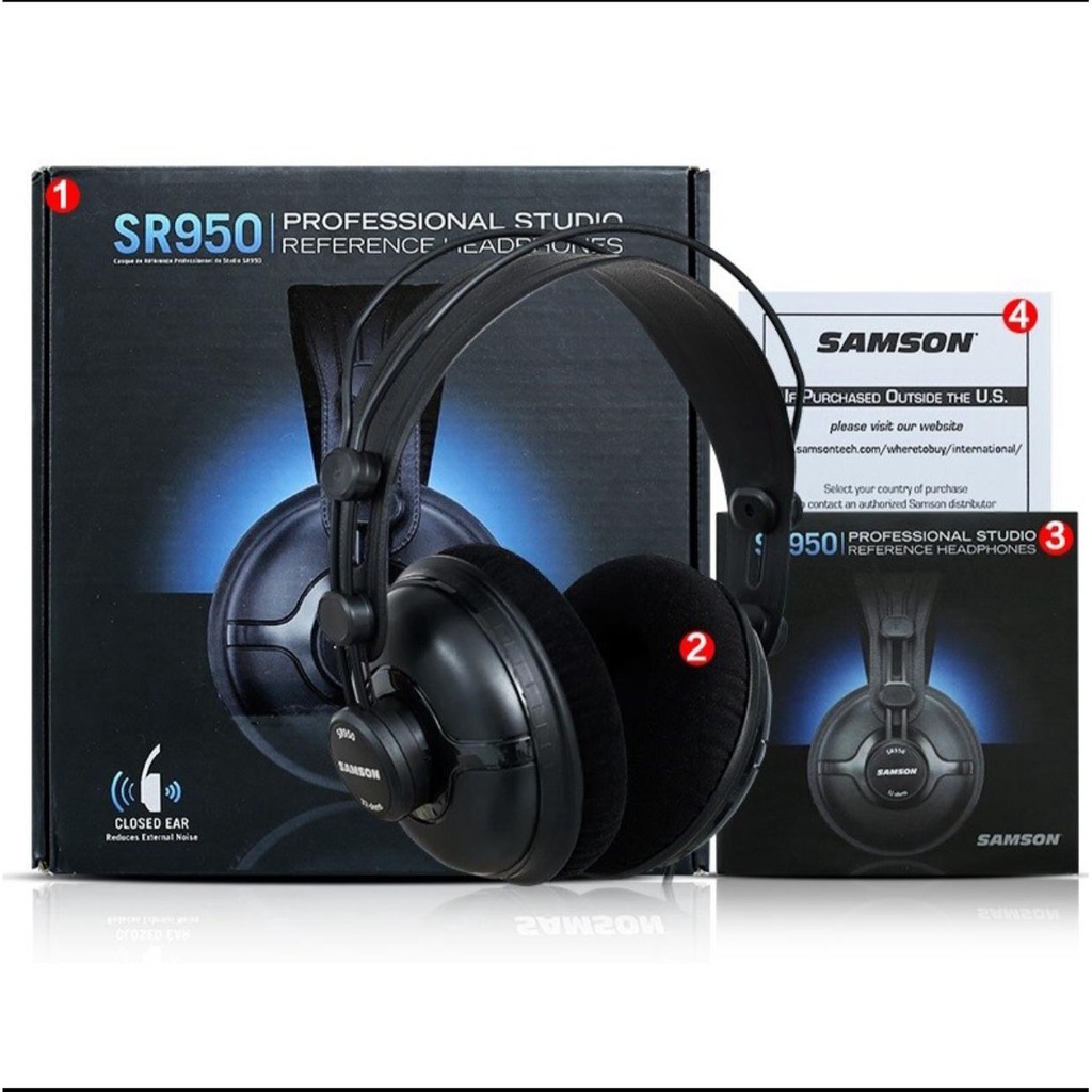 Jual Samson SR950 - Professional Studio Headphone Monitoring | Shopee ...