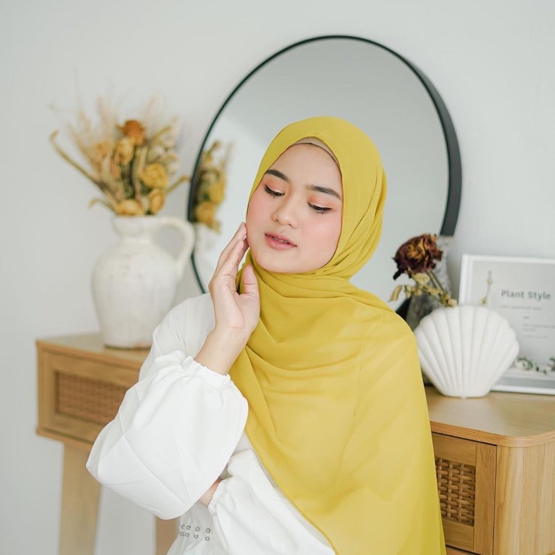 Jual Pashmina Ceruty Babydoll Lime Pashmina Ceruty Babydoll Kuning ...