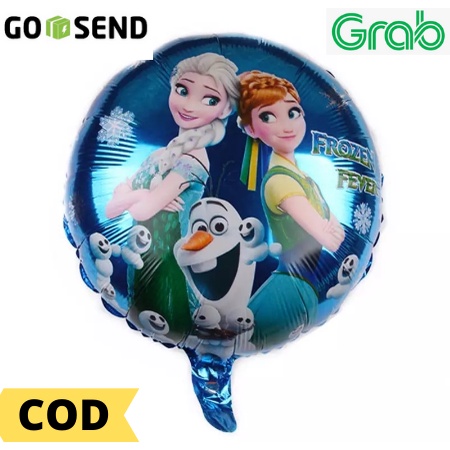 Jual Balon Foil Tema Karakter Frozen Elsa Olaf Bulat ukuran 40 cm ...