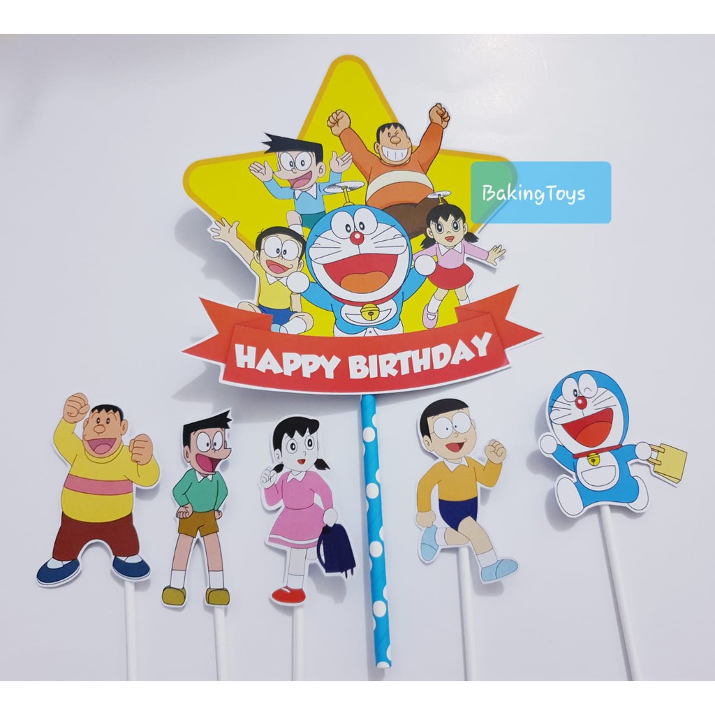 Jual Topper Cake Birthday Doraemon Bintang | Shopee Indonesia