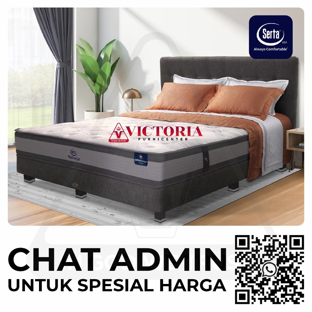 Jual Serta Recharge 160 x 200 160x200 Full Set Dallas Fullset Spring ...