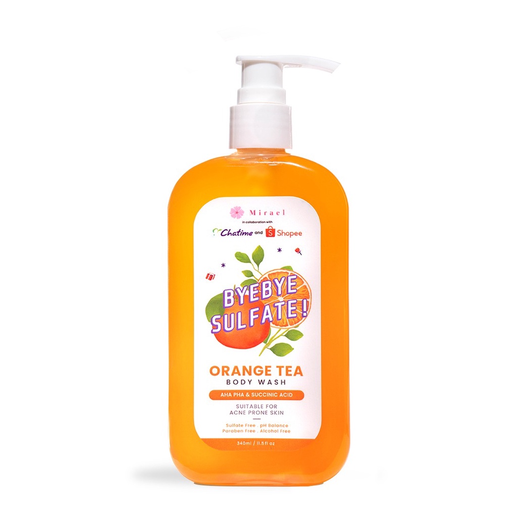 Jual MIRAEL X CHATIME X SHOPEE BYE BYE SULFATE ORANGE TEA BODY WASH ...