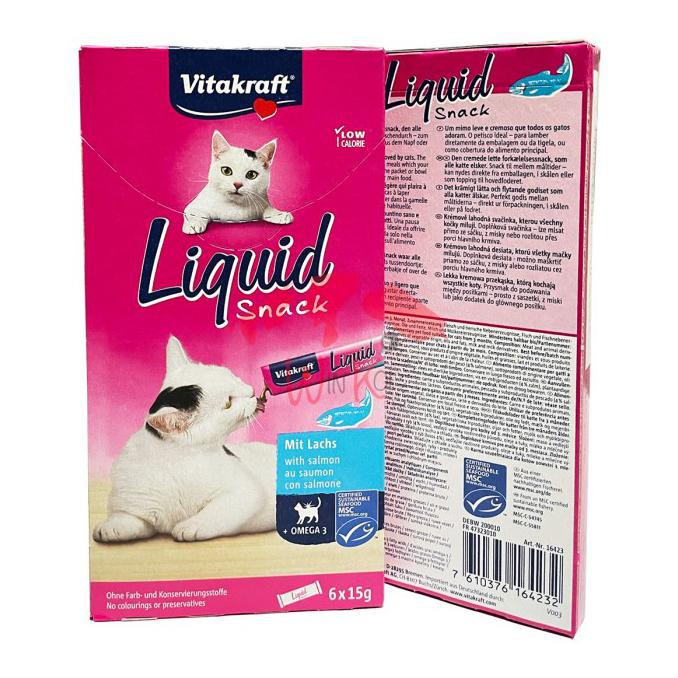 Jual Vitakraft Cat Liquid Snack with Salmon + Omega 3 - 90 GR - Cat ...