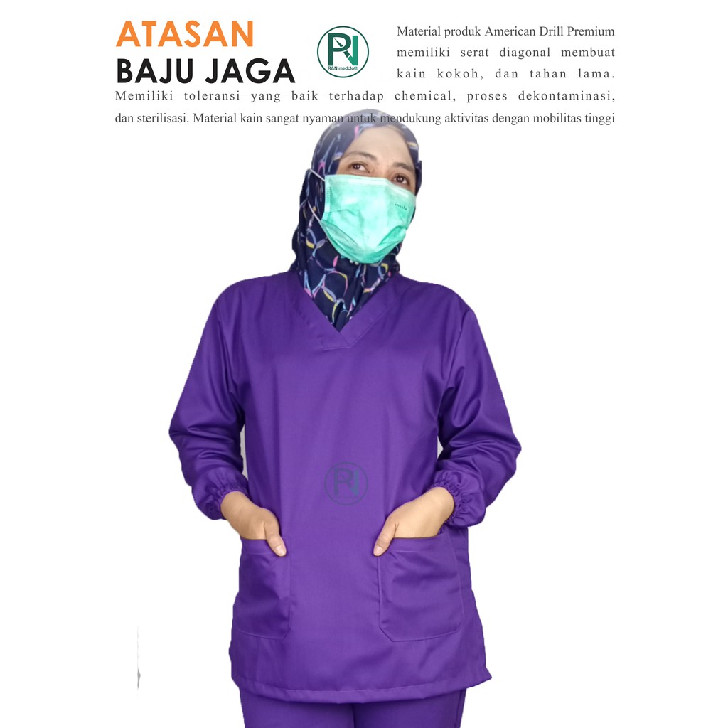 Jual BAJU JAGA ATASAN TANGAN PANJANG/ BAJU OK/SCRUB SUIT/ BAJU DOKTER ...