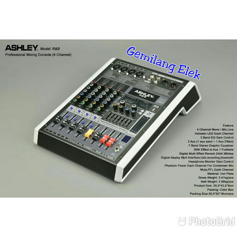 Jual Mixer ASHLEY R&B 4 ( 4 Channel ) Original | Shopee Indonesia
